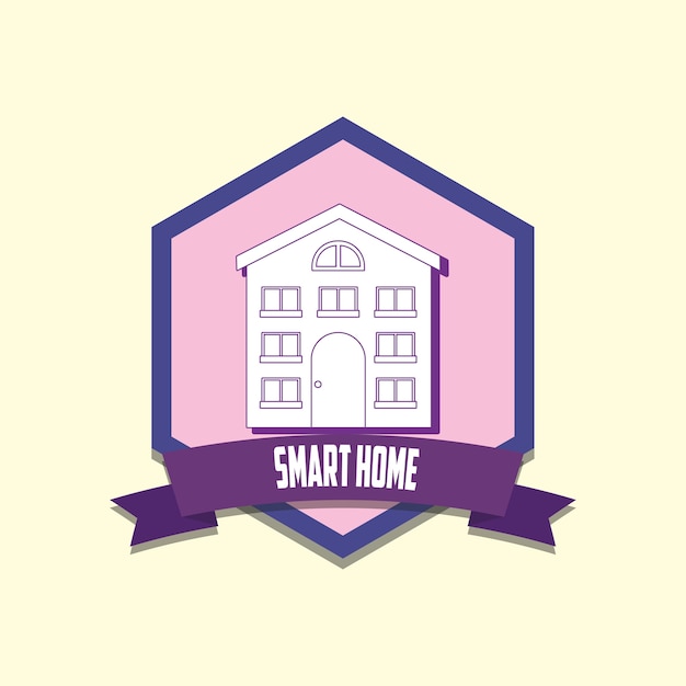 Stylized Home Icon with 'Smart Home' Text Badge | Jiffy Designs