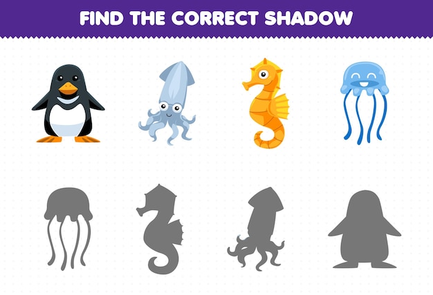 Adorable Sea Creatures and Their Matching Shadows | Jiffy Designs