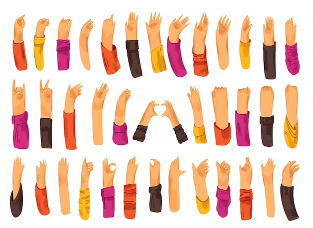 Vibrant Hands in Diverse Poses and Gestures | Jiffy Designs