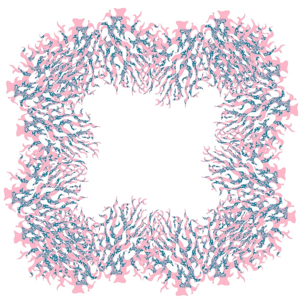 Vibrant Coral Reef Frame with Delicate Pink Accents | Jiffy Designs