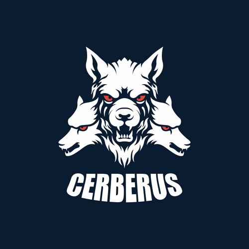 Cerberus Flat Vector Logo Design | Jiffy Designs