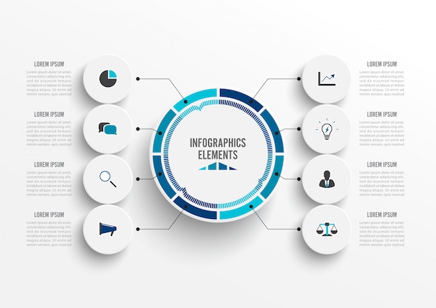 Vibrant Circular Infographic with Diverse Data Visualizations | Jiffy Designs