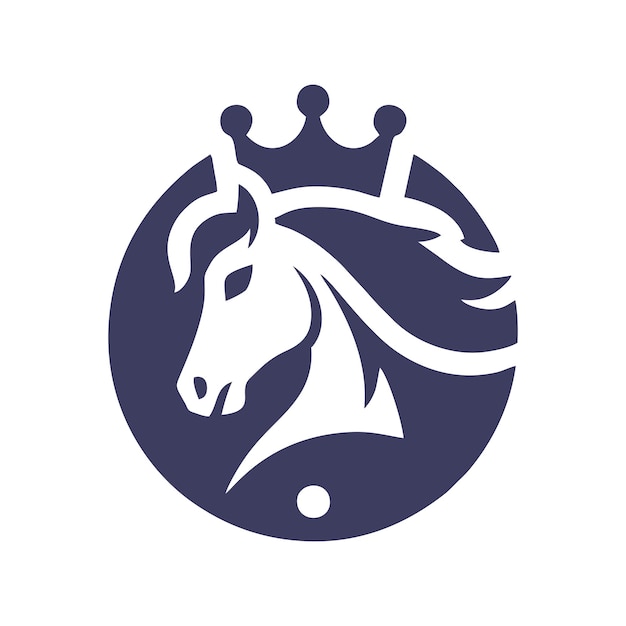 Majestic Equine Crest with Regal Crown and Flowing Mane | Jiffy Designs