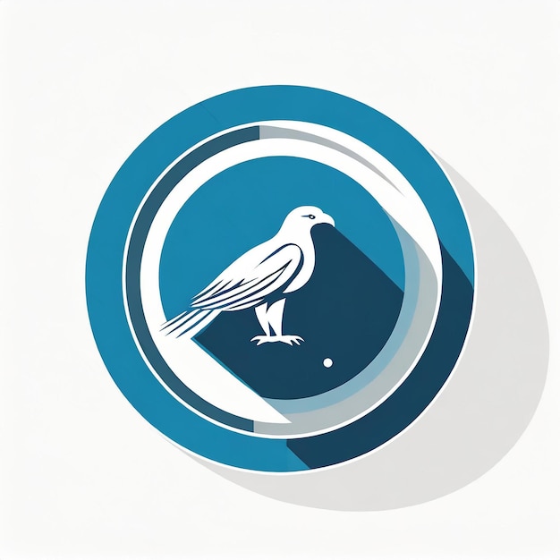 Stylized Dove Emblem in Minimalist Blue Circle | Jiffy Designs