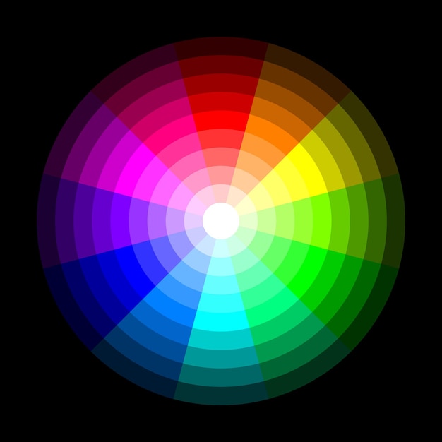 Vibrant Chromatic Spiral: A Radiant Color Wheel Composition | Jiffy Designs