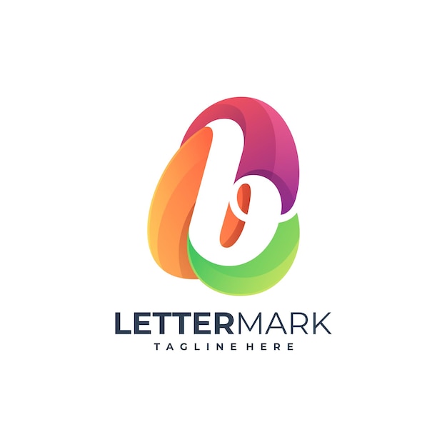 Vibrant Overlapping Letter 'b' Logo with Gradient Colors | Jiffy Designs