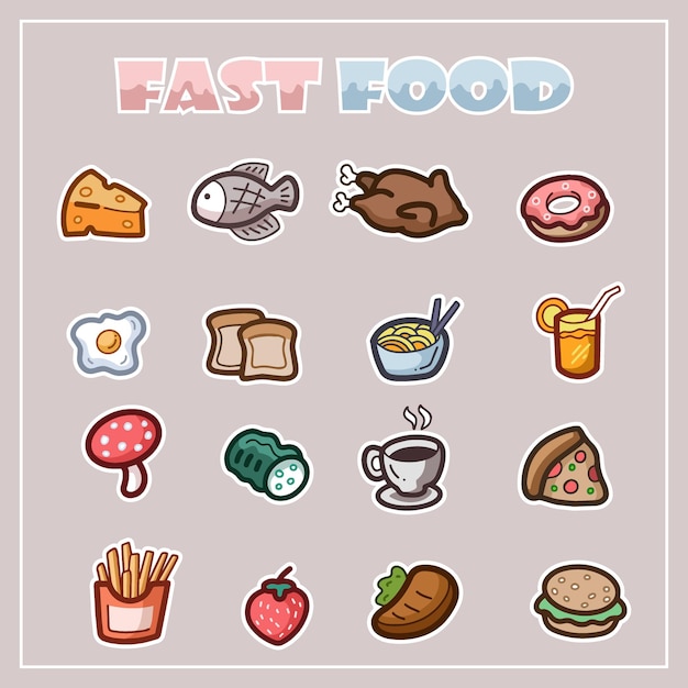 Delectable Collection of Vibrant Fast Food Icons | Jiffy Designs