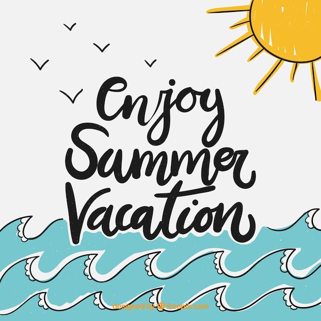 Vibrant Summer Vacation Scene with Uplifting Text | Jiffy Designs