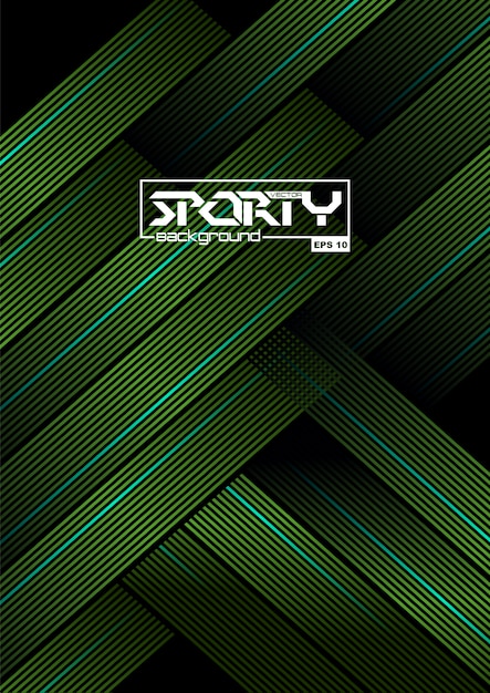 Striking Green Diagonal Stripes with Sporty Logo | Jiffy Designs