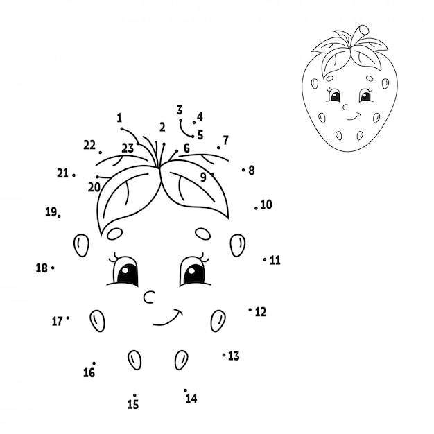 Adorable Dot-to-Dot Strawberry Illustration | Jiffy Designs