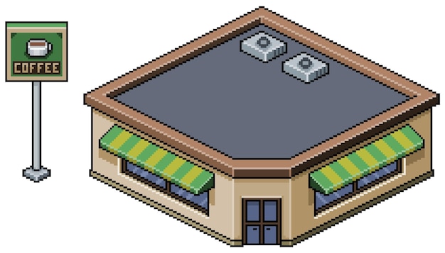 Cozy Pixel Art Coffee Shop with Outdoor Seating | Jiffy Designs