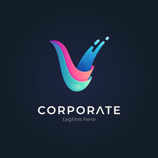 Vibrant Corporate V-Shaped Logo with Fluid Gradient | Jiffy Designs