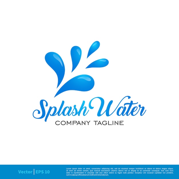 Refreshing Blue Water Splash Graphic Logo Design | Jiffy Designs