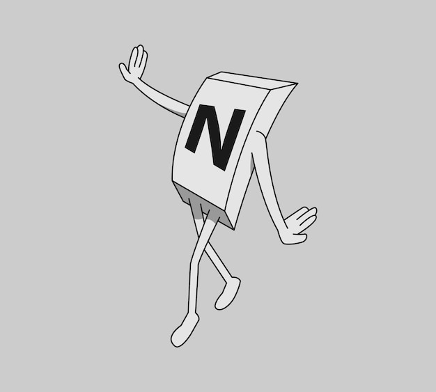 Animated Letter N Waving and Jumping Playfully | Jiffy Designs