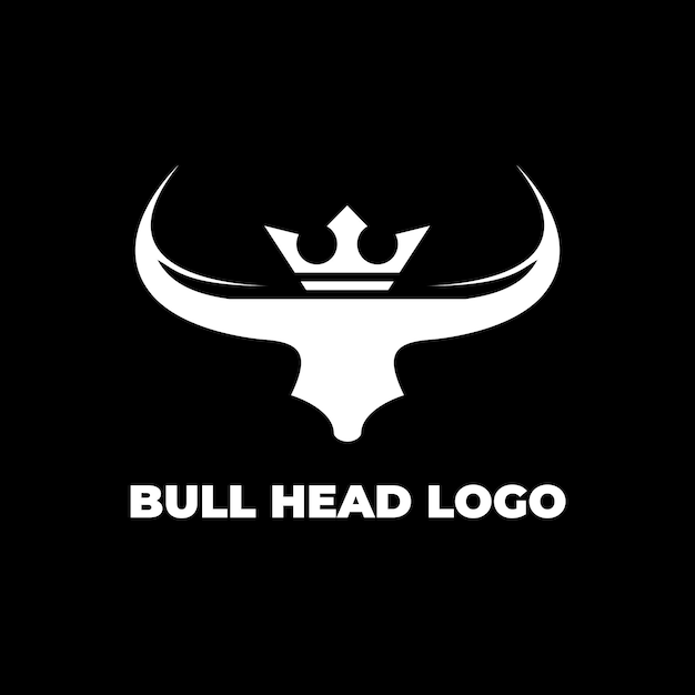 Powerful Bull Silhouette with Regal Crown Emblem | Jiffy Designs