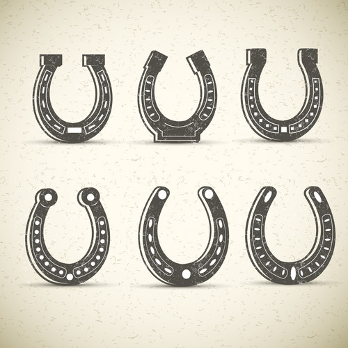 Horseshoe Icon Set Different Types Styles Shapes And Sizes With Shadow ...
