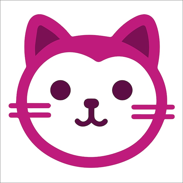 Whimsical Pink Cat Face with Playful Expression | Jiffy Designs
