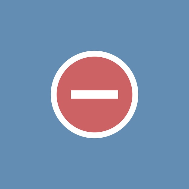 Minimalist Red Circle Traffic Sign on Blue Background | Jiffy Designs