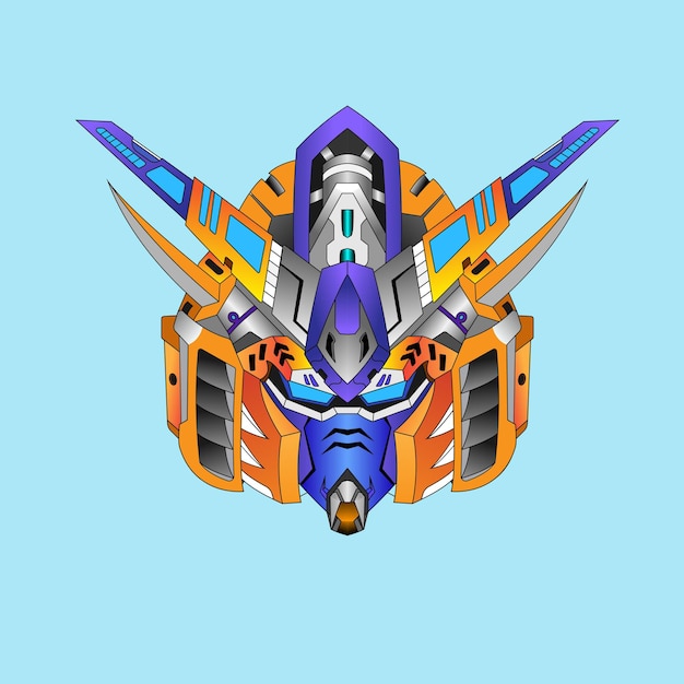 Vibrant Futuristic Mech Warrior Emblem | Jiffy Designs