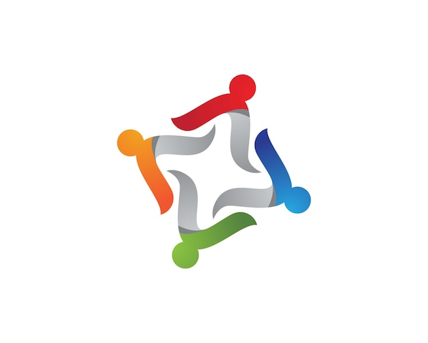 Vibrant Interconnected People Icon Symbolizing Unity and Community ...