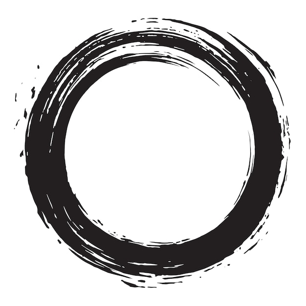 Minimalist Monochrome Circular Brush Stroke Abstract Art | Jiffy Designs