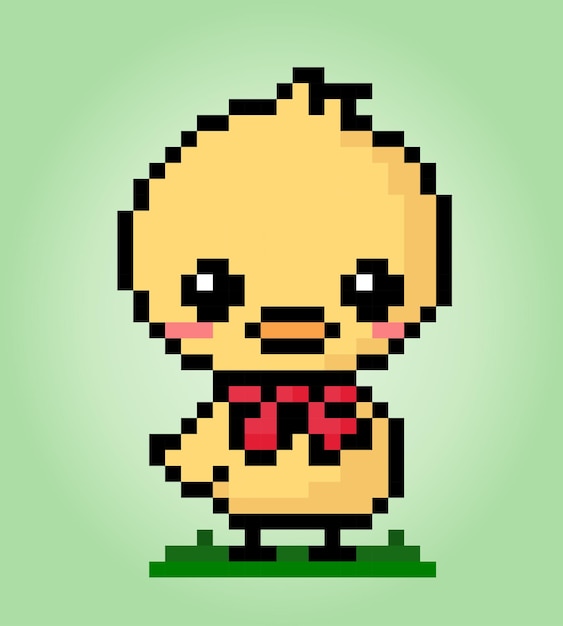 Adorable Pixel Art Duckling with Bow Tie | Jiffy Designs