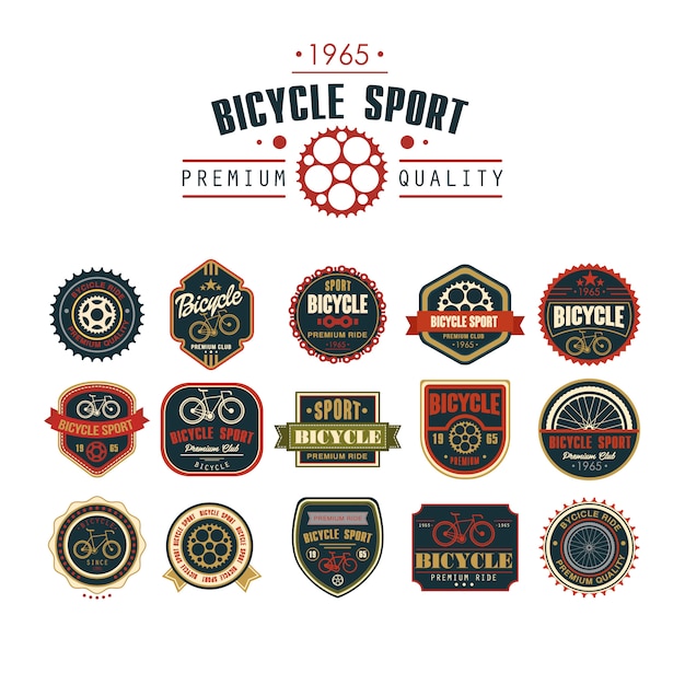 Vintage Bicycle Sport Badges and Emblems Collection | Jiffy Designs