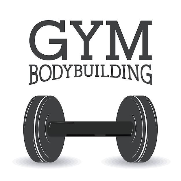 Powerful Dumbbell Silhouette Emblazons Gym Bodybuilding Text | Jiffy ...
