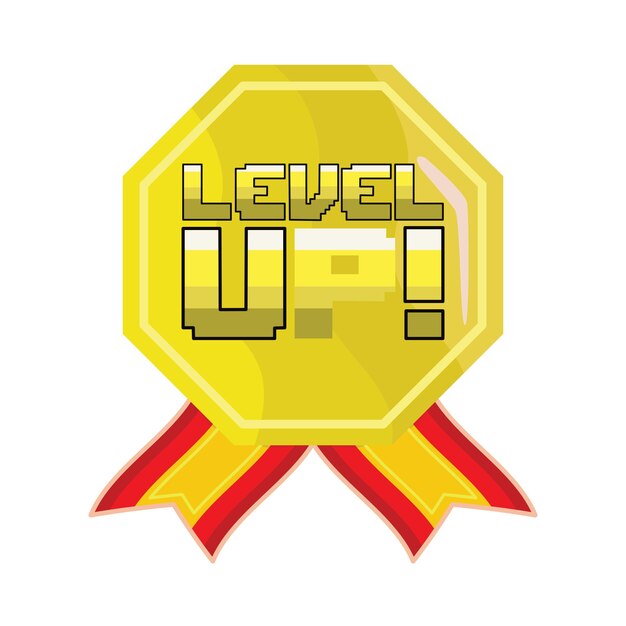 Retro Video Game Level Up Achievement Badge | Jiffy Designs