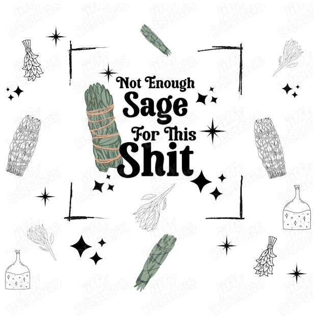 Sage and Shit: Playful Collage of Herbal Remedies and Humor | Jiffy Designs