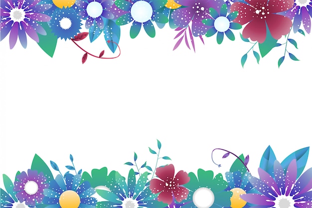 Vibrant Floral Border with Whimsical Blooms and Leaves | Jiffy Designs