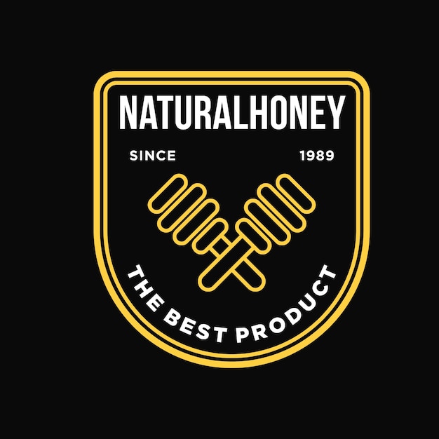 Vintage-Style 'Natural Honey' Logo with Honeycomb and Text | Jiffy Designs