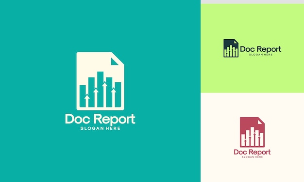 Doc Report Logo: Minimalist Bar Graph and Brand Name | Jiffy Designs
