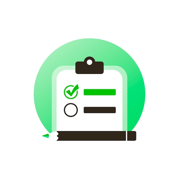 Minimalist Checklist Icon with Green Circular Background | Jiffy Designs