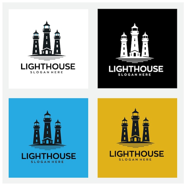 Versatile Lighthouse Graphic Collection with Vibrant Color Schemes ...