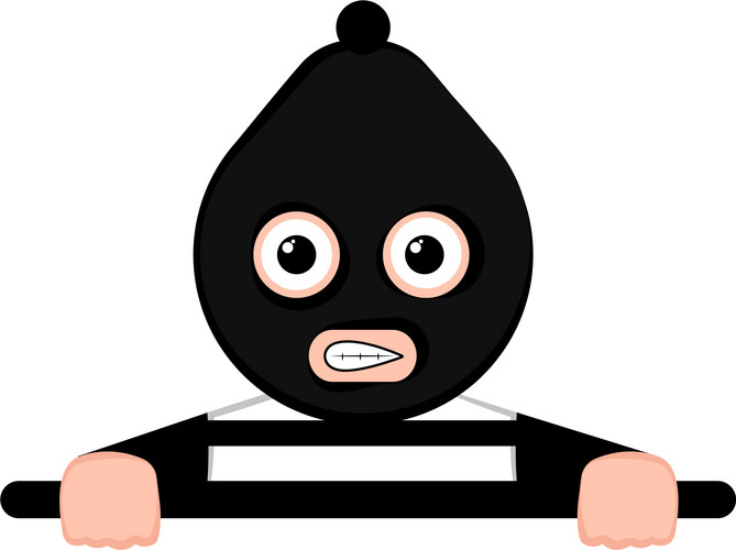 Isolated Scared Thief Cartoon. Vector Illustration Design | Jiffy Designs