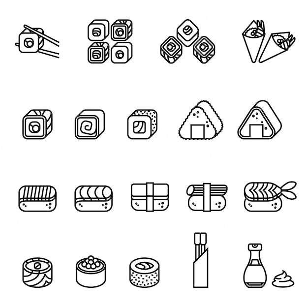 Diverse Collection of Geometric Symbols and Food Illustrations | Jiffy ...