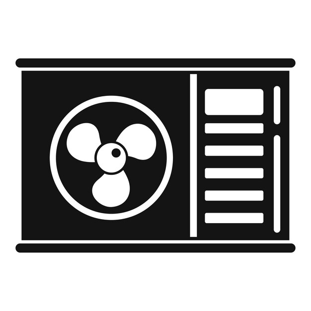 Sleek Black and White Air Conditioning Unit Icon | Jiffy Designs