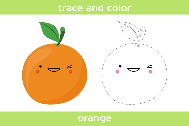 Cheerful Citrus Companion: Trace and Color the Orange | Jiffy Designs