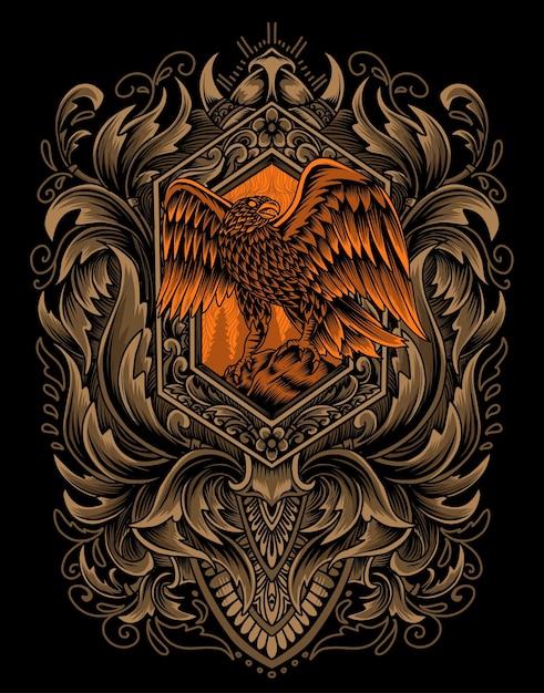 Majestic Winged Emblem of Ornate Heraldic Grandeur | Jiffy Designs