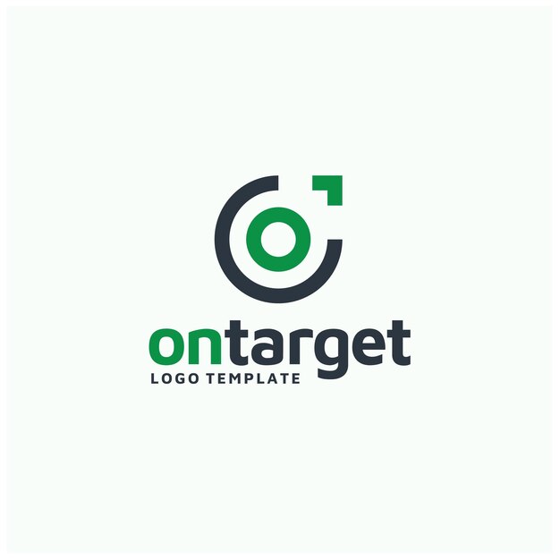 Sleek Circular Ontarget Logo with Vibrant Green Accents | Jiffy Designs