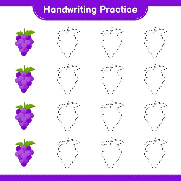 Grape Handwriting Practice: Tracing Shapes and Patterns | Jiffy Designs