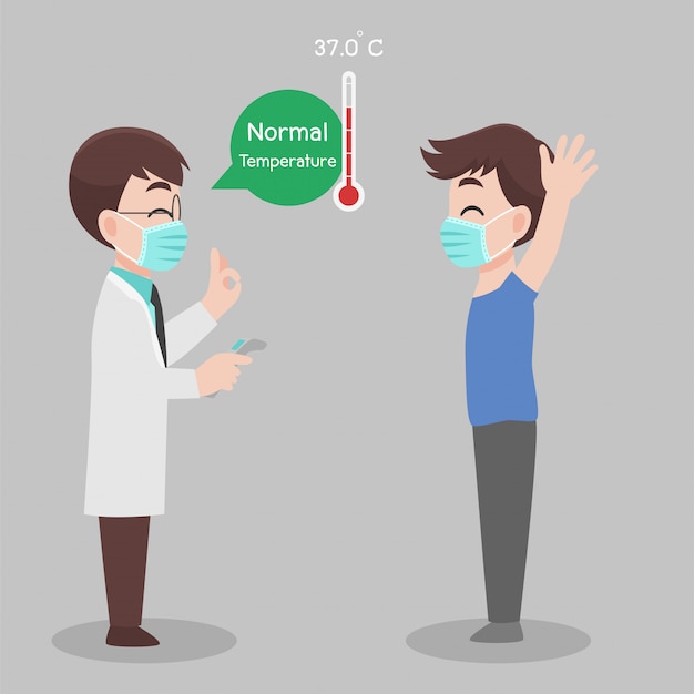 Doctor Checks Patient's Temperature During Pandemic | Jiffy Designs