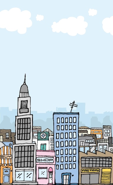 Vibrant Cityscape with Iconic Architecture and Whimsical Details ...