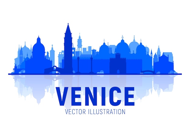 Iconic Venetian Skyline: Domes, Spires, and Canals in Vibrant Blue ...