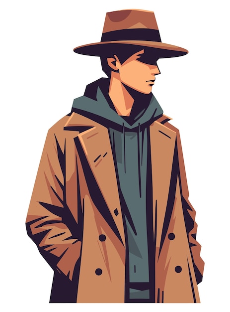 Mysterious Stranger in Trenchcoat and Hat | Jiffy Designs