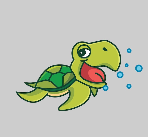 Vibrant Sea Turtle Swims Through Bubbles | Jiffy Designs