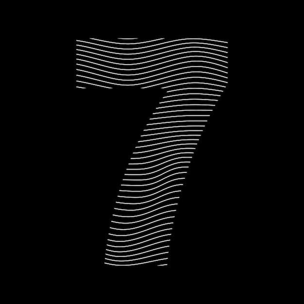 Striking Monochrome Typographic Number Seven Design | Jiffy Designs