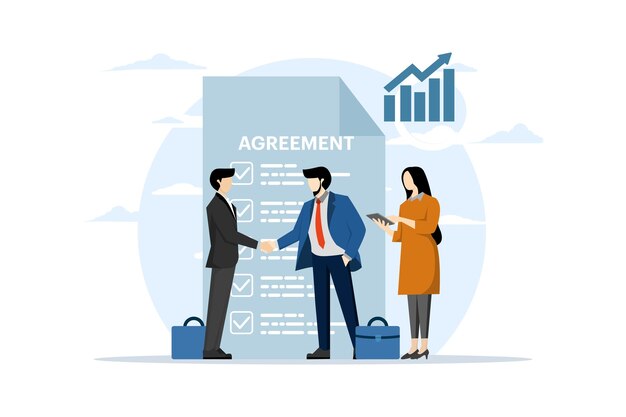 Business Partners Shaking Hands Over Contract Agreement | Jiffy Designs