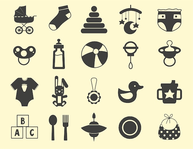 Diverse Collection of Iconic Baby and Nursery Symbols | Jiffy Designs